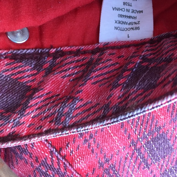 love, Fire | Pants & Jumpsuits | Love Fire Light Weight Red Plaid Denim ...